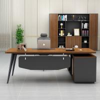 China Large President Desk with Storage File Cabinet PANEL Wood Style Office Furniture for sale