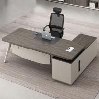 China Large President Desk with Storage File Cabinet PANEL Wood Style Office Furniture for sale