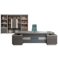China Customized Colors Modern Simple Style L Shape MDF Boss CEO Office Desk with Cabinet for sale