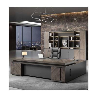 China Stylish Commercial Furniture L Shape Executive Manager CEO Office Desk with Side Cabinet for sale