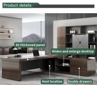China Customized Colors Luxury L Shape Wooden Executive Office Table for Boss Manager Director for sale