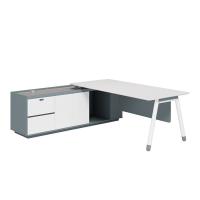 China Modern Lshaped Executive Desk Wooden Office Table For CEO Manager in Customized Colors for sale