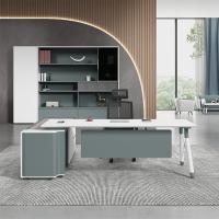 China Modern Lshaped Executive Desk Wooden Office Table For CEO Manager in Customized Colors for sale