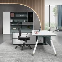 China Modern Lshaped Executive Desk Wooden Office Table For CEO Manager in Customized Colors for sale