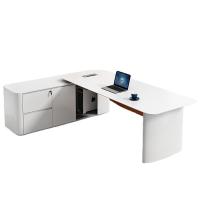 China Design MDF Baking Varnish Material L-shaped Executive Desk for CEO Office and Chair for sale