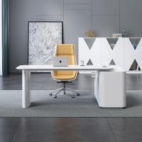 China Design MDF Baking Varnish Material L-shaped Executive Desk for CEO Office and Chair for sale