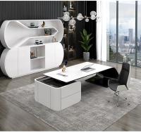 China Executive President Manager Desk L-shaped MDF Baking Varnish Office Computer Table for sale