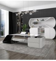 China Executive President Manager Desk L-shaped MDF Baking Varnish Office Computer Table for sale