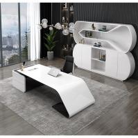 China Executive President Manager Desk L-shaped MDF Baking Varnish Office Computer Table for sale
