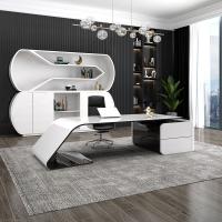China Executive President Manager Desk L-shaped MDF Baking Varnish Office Computer Table for sale