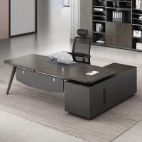 China Modern Wooden Executive Desks Business Type L Shape Office Desk with Long Size Cabinet for sale