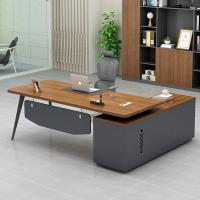 China Modern Wooden Executive Desks Business Type L Shape Office Desk with Long Size Cabinet for sale