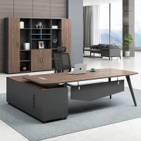 China Modern Wooden Executive Desks Business Type L Shape Office Desk with Long Size Cabinet for sale