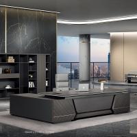 China Executive Office Desk With Paint Baking Processwood Grainhinclined Table Edge Design for sale