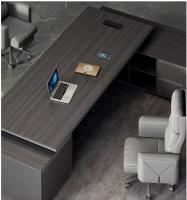 China Executive Office Desk With Paint Baking Processwood Grainhinclined Table Edge Design for sale