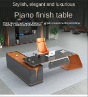 China Design Irregular Shape Office Desk in Baking Paint Material with Customized Colors for sale
