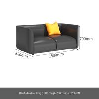 China Chinese Style Reception Room Office Sofa Set with Three Leather Sofas and Coffee Table for sale