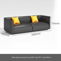 China Chinese Style Reception Room Office Sofa Set with Three Leather Sofas and Coffee Table for sale