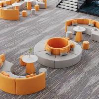 China Office Furniture Simple Modern Rest Area Reception Sofa and S-Shaped Coffee Table Set for sale