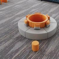 China Office Furniture Simple Modern Rest Area Reception Sofa and S-Shaped Coffee Table Set for sale