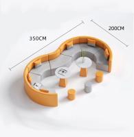 China Office Furniture Simple Modern Rest Area Reception Sofa and S-Shaped Coffee Table Set for sale