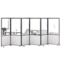 China Commercial Furniture Transparent Sub-glazed Partition Office Collapsible Mobile Screen for sale