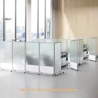 China Commercial Furniture Transparent Sub-glazed Partition Office Collapsible Mobile Screen for sale