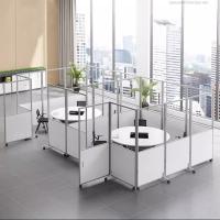 China Commercial Furniture Transparent Sub-glazed Partition Office Collapsible Mobile Screen for sale