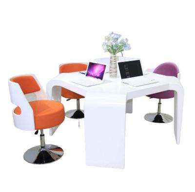 China ODM Modern Triangle Office Desk and Chair Combination Small Showroom Conference Table for sale