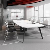 China Simple Modern Oval Conference Table and Chair Combination for White Negotiation Space for sale