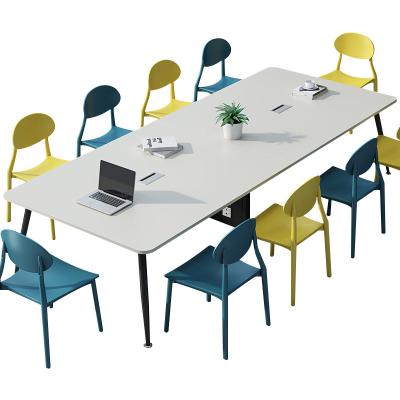China Office Furniture Conference Workbench Steel Frame Training Negotiation Table Set for sale