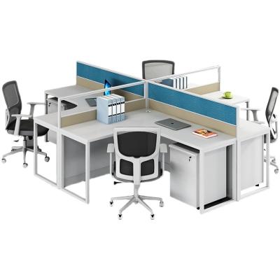 China L-shaped Corner Modern Simple Partition Financial Screen Office Desk for Staff Workstation for sale
