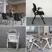 China Adjustable Fixed Handrail Double Back Folding Conference Chair for Corporate Events for sale