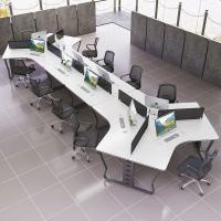 China 6 Person MDF Office Workstation with Contemporary Design and Function Writting Desk for sale