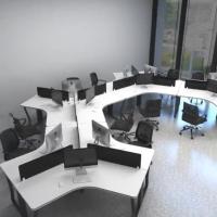 China 6 Person MDF Office Workstation with Contemporary Design and Function Writting Desk for sale