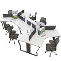 China 6 Person MDF Office Workstation with Contemporary Design and Function Writting Desk for sale