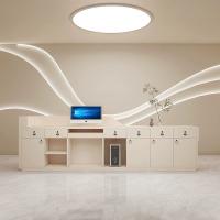 China Modern Beauty Hospital Large Clinic Company Reception Counter with High Density Sheet for sale