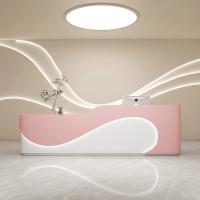 China Modern Beauty Hospital Large Clinic Company Reception Counter with High Density Sheet for sale