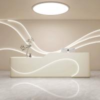 China Modern Beauty Hospital Large Clinic Company Reception Counter with High Density Sheet for sale