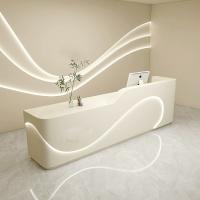 China Modern Beauty Hospital Large Clinic Company Reception Counter with High Density Sheet for sale