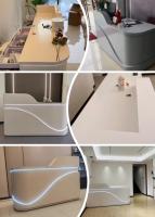 China Modern Beauty Hospital Large Clinic Company Reception Counter with High Density Sheet for sale