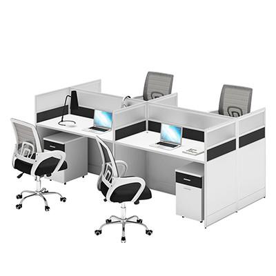 China Modernity in Office Furniture Four Staff Desk and Chair Combination for Simple Workplace for sale
