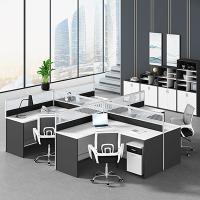 China Modernity in Office Furniture Four Staff Desk and Chair Combination for Simple Workplace for sale
