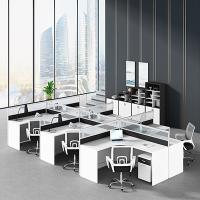 China Modernity in Office Furniture Four Staff Desk and Chair Combination for Simple Workplace for sale