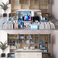 China Double Seat Cabinet Screen Workstation Computer Desk Modernity Style for Finance Room for sale