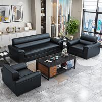 China Office Reception Room Furniture Set Chinese Style Sofa and Napa Leather Coffee Table for sale