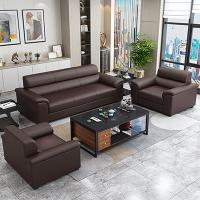 China Office Reception Room Furniture Set Chinese Style Sofa and Napa Leather Coffee Table for sale