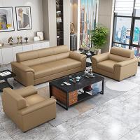 China Office Reception Room Furniture Set Chinese Style Sofa and Napa Leather Coffee Table for sale