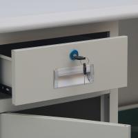 China ISO9001/ISO14001 Certified Modern Stainless Steel Computer Desk with Lockable Drawer for sale