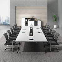 China Solid Wood Office Furniture Customized Luxury White Conference Table Modern Meeting Room Table 10 for sale